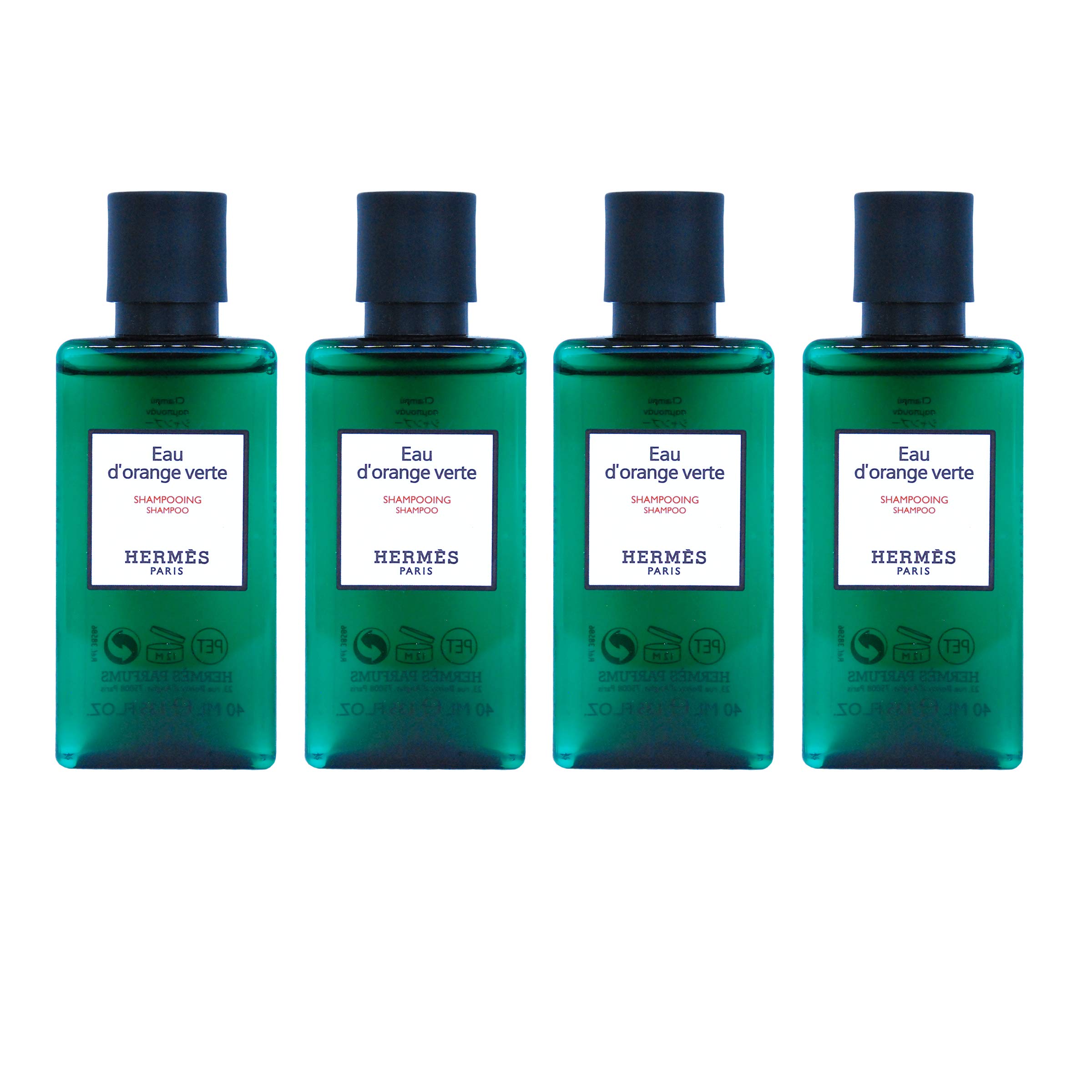 Hermès Eau d'Orange Verte Luxury Shampoo with D-Pantenol Vitamins in Bubble Bag - Set of 4 X 1.35 Ounce/40 ML Bottles, Total 5.4 Ounce/160 ML from Hermes Paris