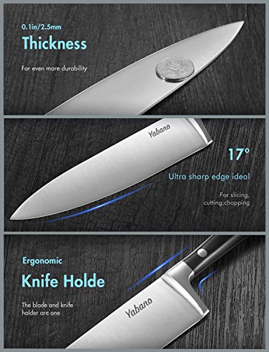 Kitchen Knife Set, 6-Piece Small Knife Set with Wooden Block, Super Sharp, High Carbon Stainless Steel Cutlery Knife Block Set