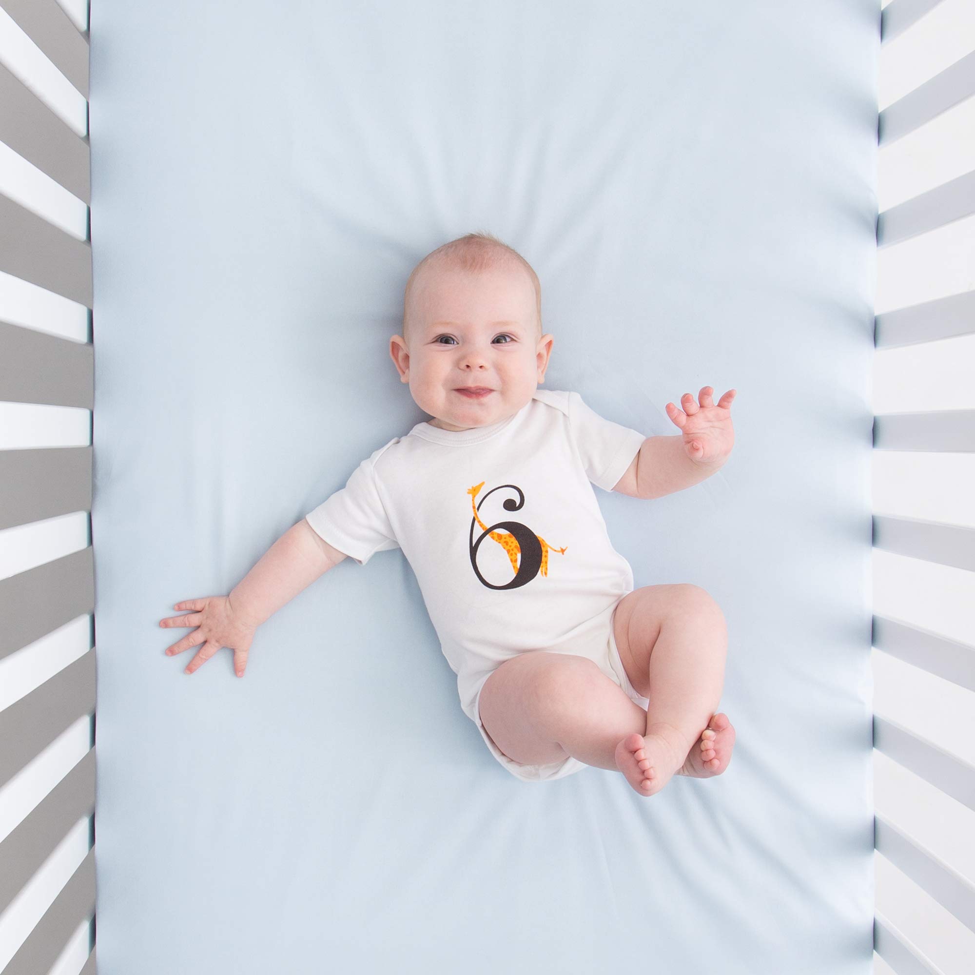 JumpOff Jo - Seize The Moment Baby Milestone Onesies, 1 Through 12 Bodysuit Set With Numbers, Newborn Essentials (Giraffe)
