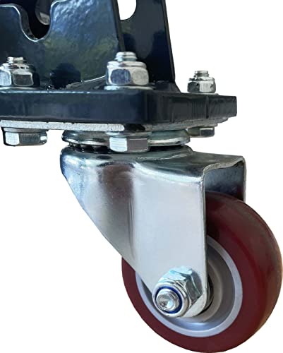 55 Gallon Drum Dolly, Drum Caddy, Drum Truck, Steel, PU Wheels, Low Profile, 1100 lbs Capacity, Pake Handling Tools