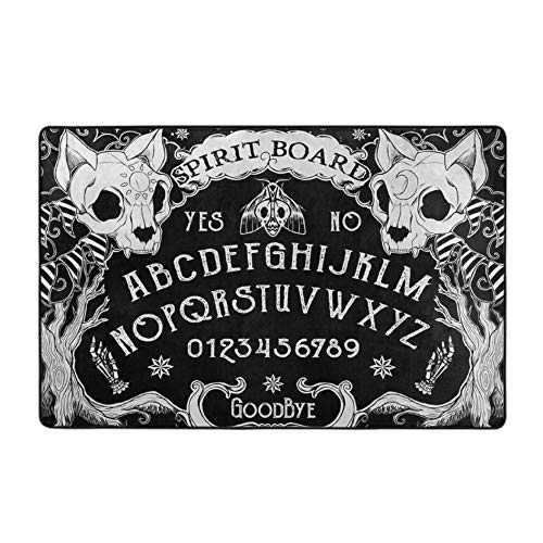 Luxury Super Soft Indoor Modern Cat Skull Head Witch Board Black Gothic Area Rugs for Living Room Bedroom Thick Non-Slip Floor Carpet, 3 x 5 Feet