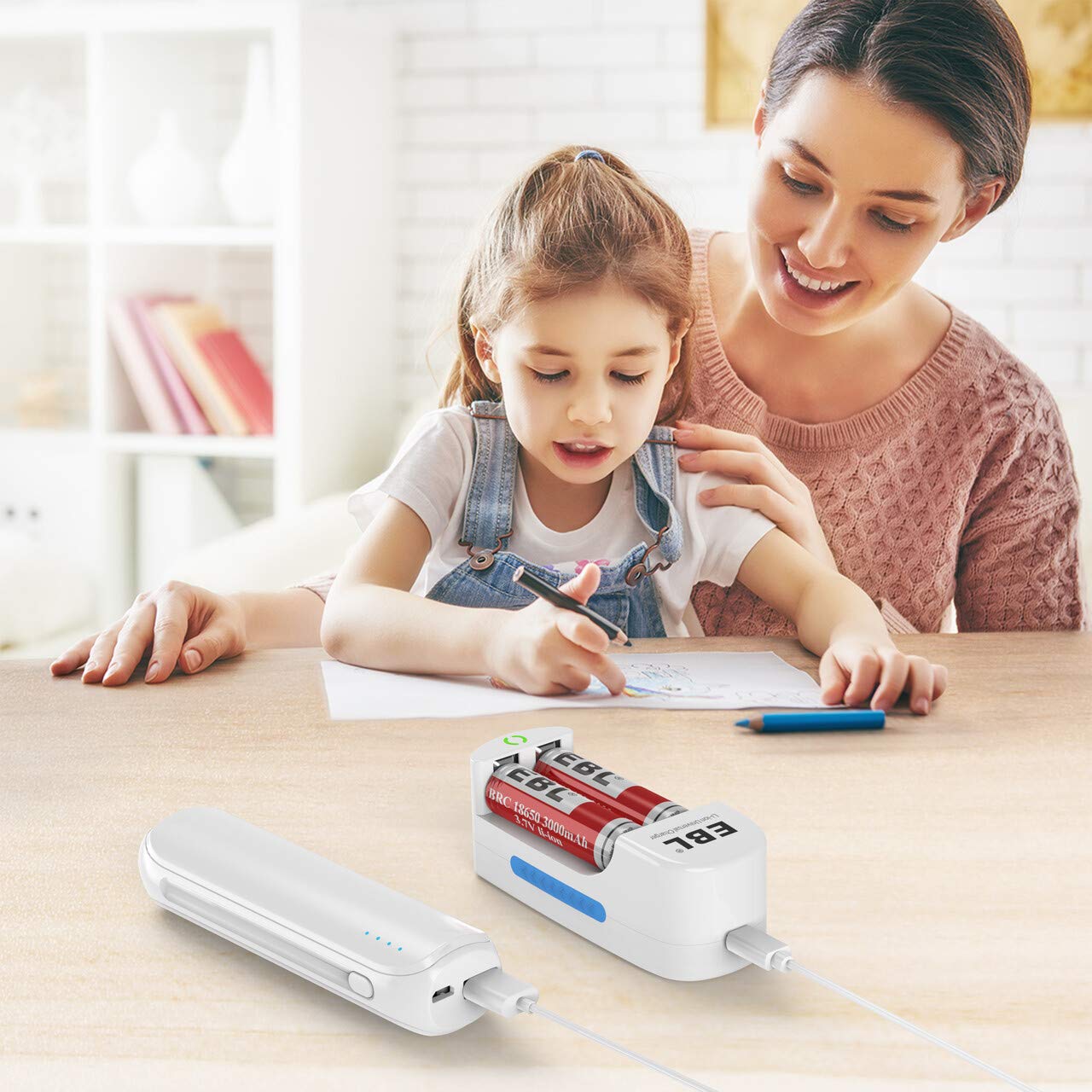 EBL Universal Battery Charger Speedy Smart Lithium Charger for 3.7V Rechargeable Batteries Li-ion IMR 10440 14500 16340 18650 RCR123A Batteries