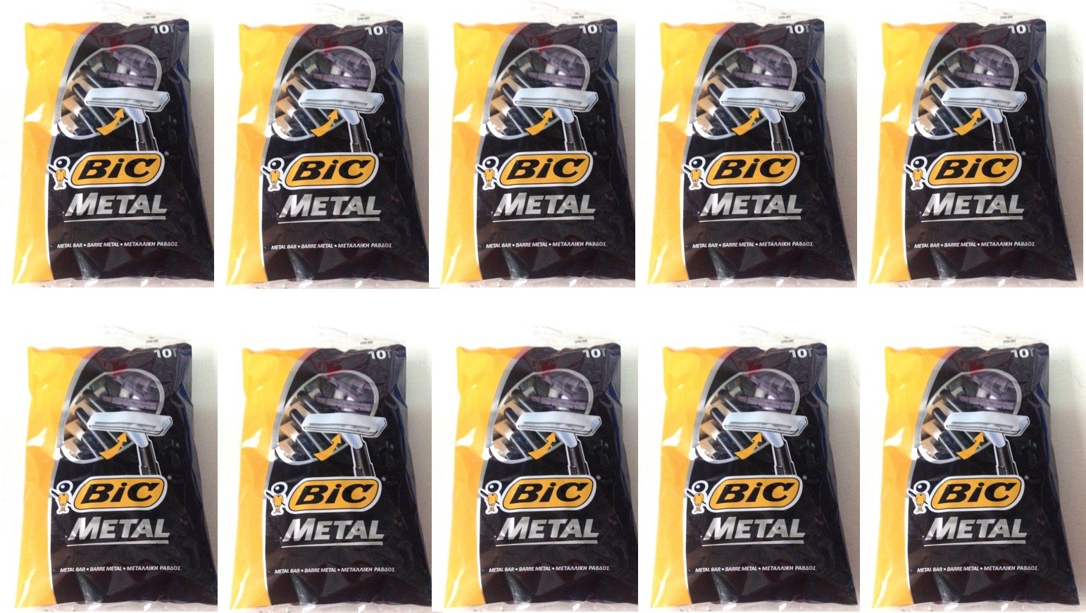Bic Metal Disposable Men's Shaving Razors, 10-Count x 10 Packs