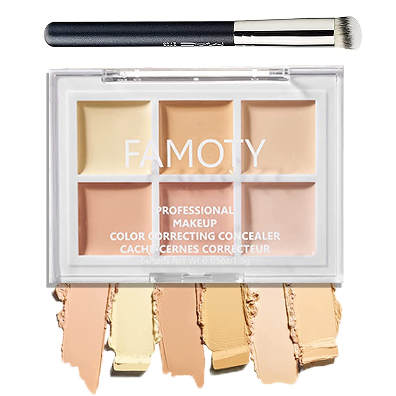 6 Colors Correcting Concealer Palette, Concealer Makeup Cream Contour Palette - 6 In 1 Liquid Contour Highlighting Makeup Kit, Contouring Concealer Palette for Conceals Dark Circles, Blemish (02)