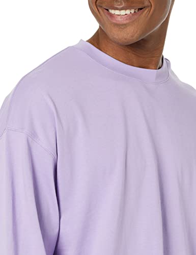 Amazon Essentials Men's 100% Organic Cotton Oversized-Fit Long-Sleeve T-Shirt, Purple, Large
