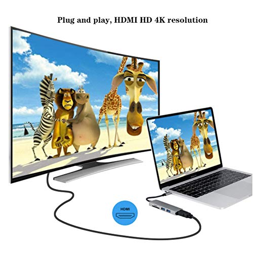 XUNMAIFHB Portable Docking Station,Type-c Docking Station USB3.0 Converter 4k MacBook to HDMI HUB Card Reader USB 3.0 Port/SD Card Slot/TF Card Slot Fast Transmission
