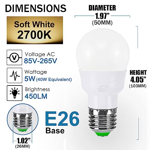 ILC RGB LED Color Changing Light Bulb, 40W Equivalent, 450LM, 2700K Warm White 5W E26 Screw Base RGBW, Flood Light Bulb- 12 Color Choices - Timing Infrared Remote Control (4 Pack)