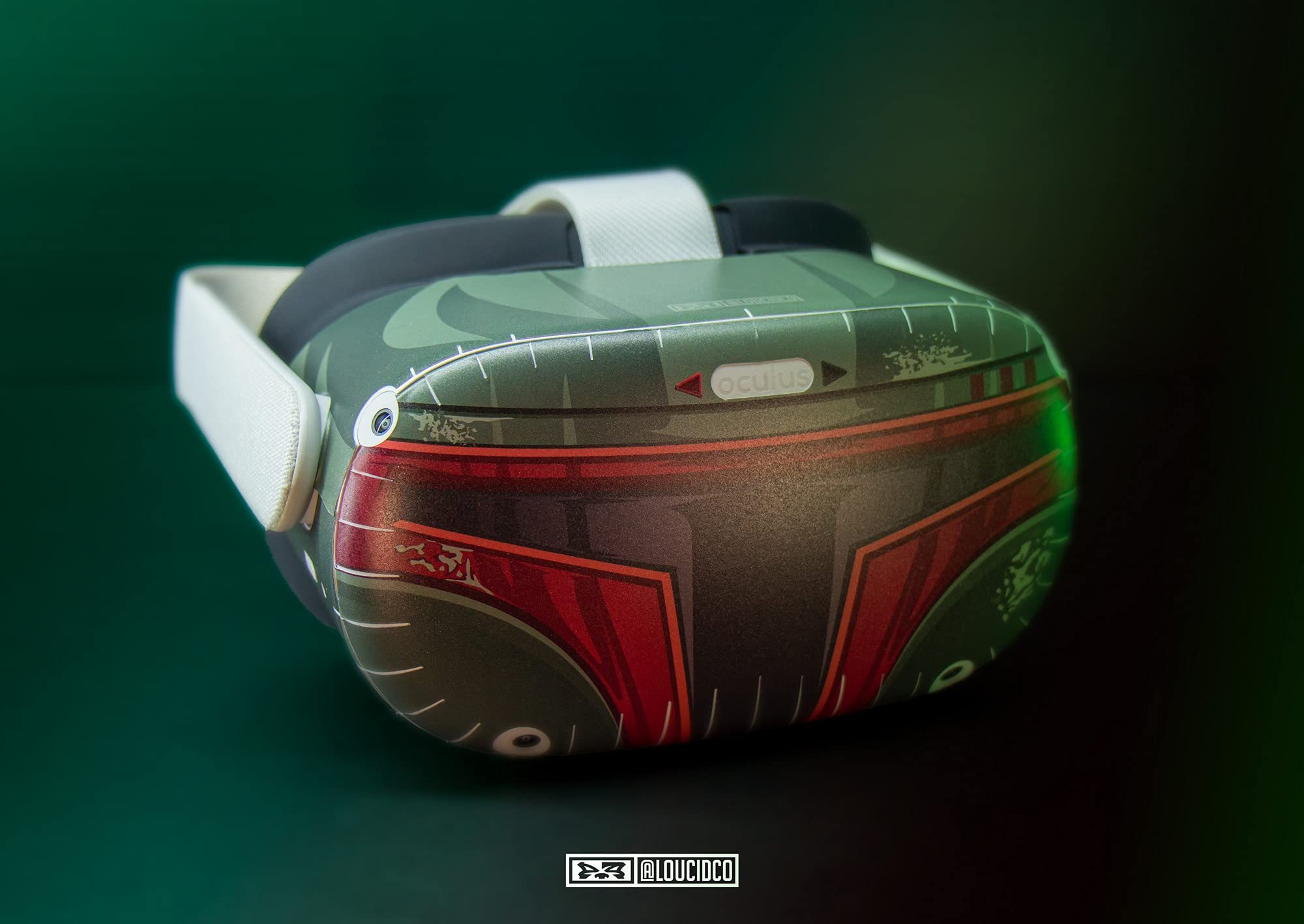 Arlon Graphics Bounty Hunter Skin Wrap Decal for Oculus Quest 2 - Includes Decals for The Front, top, Bottom, Two Controllers, Charging Plug and 2 Extra Stickers - Video Instructions, Green