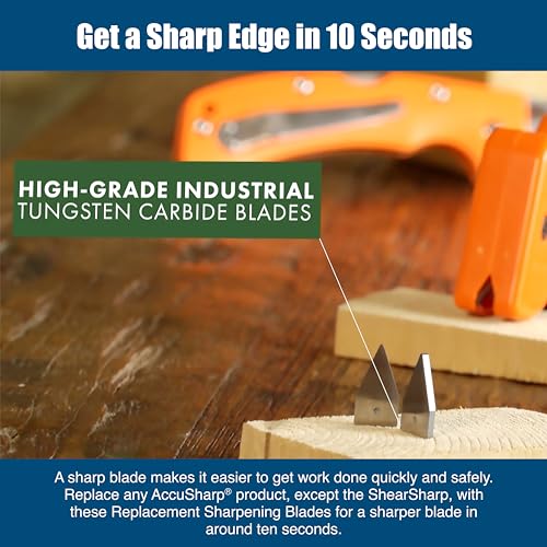 AccuSharp 003 Knife Sharpener Replacement Blades - High-Grade Industrial Tungsten Carbide Sharpener Blades - 2 Reversible Blades - 1 Pack