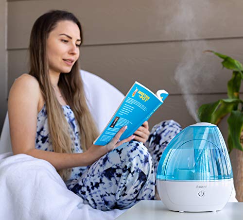 Asukro Ultrasonic Cool Mist Humidifier, Humidifiers for Bedroom And Babies, 360° Adjustable Rotation, Auto Shut Off, 2L
