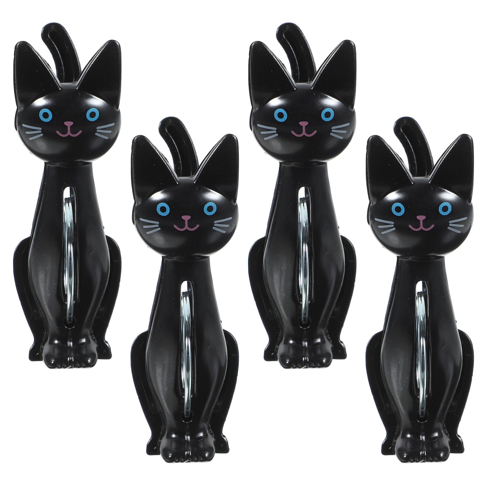 VOSAREA Beach Towel Clips 4pcs Black Cat Shaped Jumbo Towel Clips Clothes Pins Blanket Holders for Chairs Cruise Patio Pool Accessories
