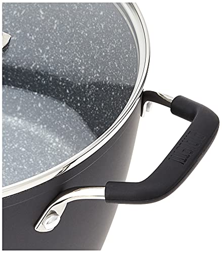 Bialetti 10-Piece Impact Textured Pots and Pans Kitchen Cookware Set, Gray