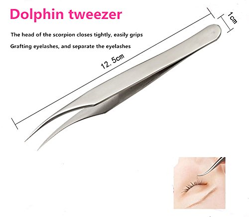 Yimart Professional Eyebrow Tweezer Set False Eyelash Extension Tool Kits Set Eyebrow Tweezers Eyebrow Trimmer Stainless Steel Eye Lashes Tweezers 7Pcs Grafting false eyelashes Makeup Accessories