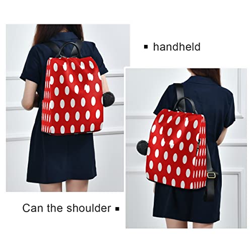 ALAZA Red White Polka Dot Women Backpack Anti Theft Back Pack Shoulder Fashion Bag Purse