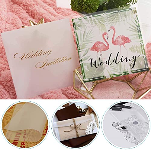 Translucent Vellum Paper 8.5x11 Inches, 50 Sheets Printable Transparent 93GSM/63LBS Vellum Paper for Printing Sketching Tracing Drawing