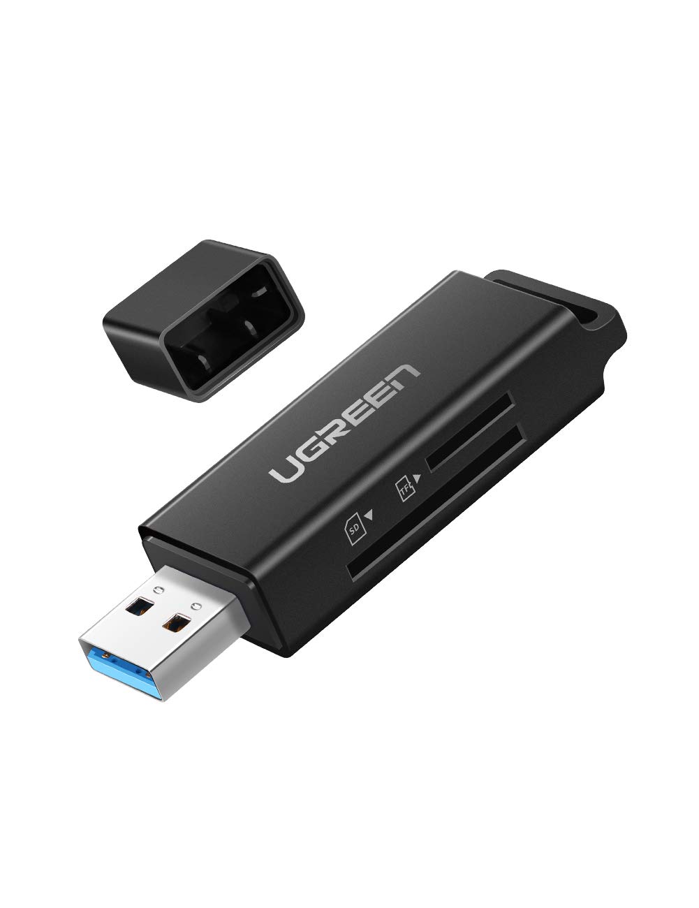 UGREEN SD Card Reader Portable USB 3.0 Dual Slot Flash Memory Card Adapter Hub for TF SD Micro SD SDXC SDHC MMC RS-MMC Micro SDXC Micro SDHC UHS-I for Mac Windows Linux Chrome PC Laptop