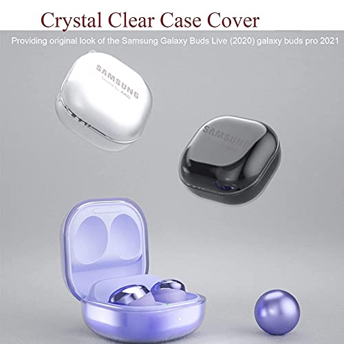 Aiiko Compatible Galaxy Buds Pro Case 2021 /Galaxy Buds Live Case 2020 Clear Soft TPU Shockproof Case Protective Cover for Samsung Earbuds with Keychain -(Clear), m
