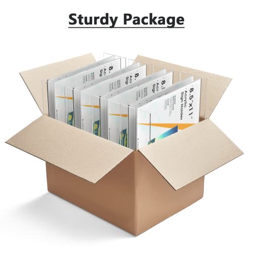 MaxGear 8.5 x 11 Acrylic Sign Holder 6 Pack, Clear Table Paper Display Stand Double Sided Menu Flyer Holder Vertical Picture Frame Plastic Plexi Sign Holders for Office, Store, Restaurants, Hotels