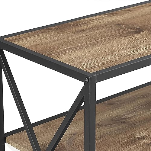 Beyideal 3 Tier Open Shelf Industrial Wood Metal Bookcase Home Office Storage, 40 Inch, Barnwood