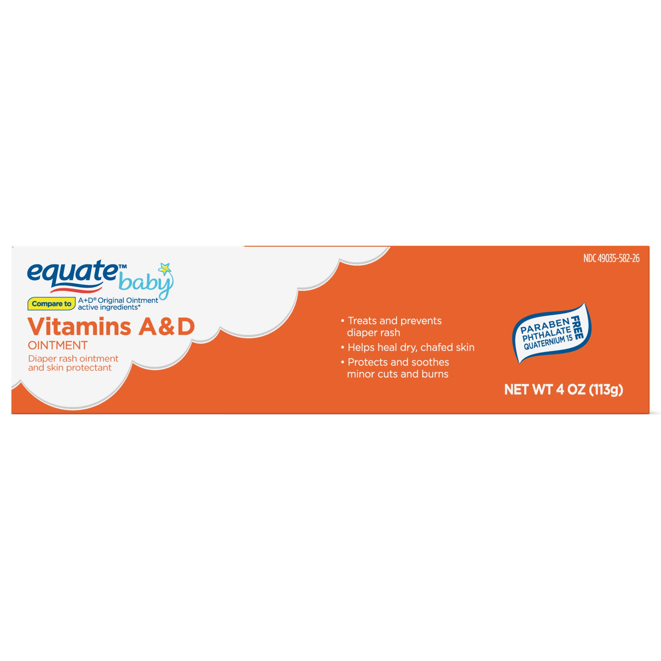 Chakuy Equate Vitamins A & D Diaper Rash Ointment & Skin Protectant, 4 oz