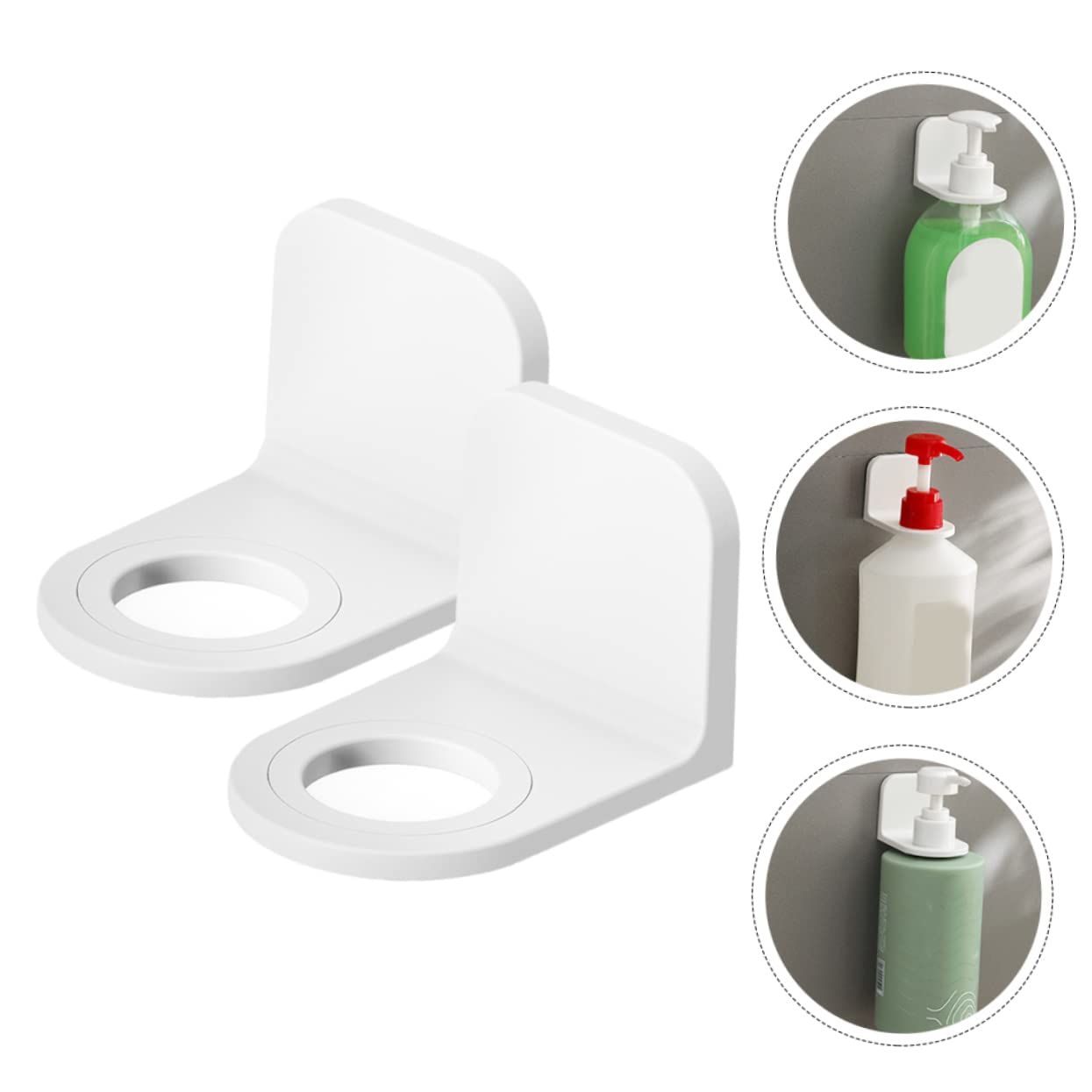 Cabilock 8 Pcs Wall Storage Rack Bathroom Bottle Bracket Bathroom Shower Gel Bottle Stand Bathroom Accessory Bathroom Storage Holder Waterproof Shower-gel Holder Shampoo Bottle Rack