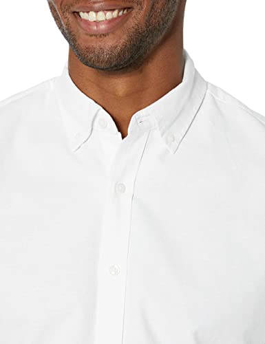 Amazon Essentials Men's Slim-Fit Long-Sleeve Oxford Shirt, White, XX-Large