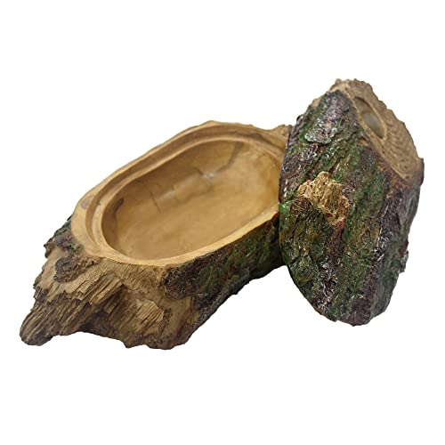 Komodo Forest Hiding Den | Top Opens and Closes | Natural Looking Nesting Den| Under Water Aquarium or Dry Habitat Decoration Accessory & Reptile Hide | Measures 9.1 x 4.8 x 3.5