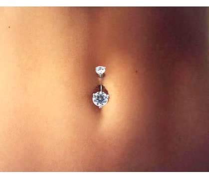 Jconly 14G Belly Button Ring with 316L Steel Piercing Needles and Clamp Belly Kit