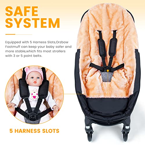 Orzbow Wool Warm Bunting Bag Universal,Suitable below 5 ℃,For Alaska,Stroller Sleeping Bag Cold Weather,Waterproof Toddler Footmuff (Black)