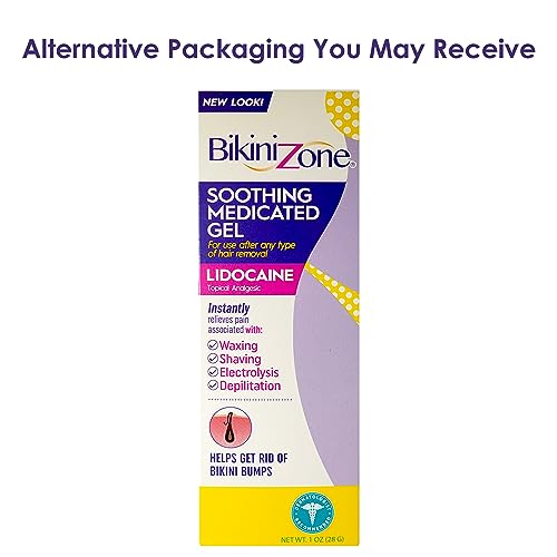 Bikini Zone Medicated After Shave Gel Lidocaine Razor Bump Relief, 1 Oz, 1 Pack