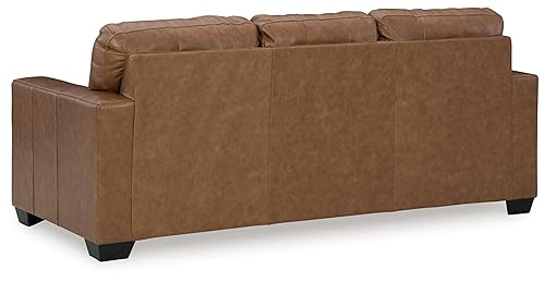 Signature Design by Ashley Bolsena Contemporary 2-in-1 Leather Match Sofa Sleeper with Folding Gel Memory Foam Mattress, Queen, Dark Brown