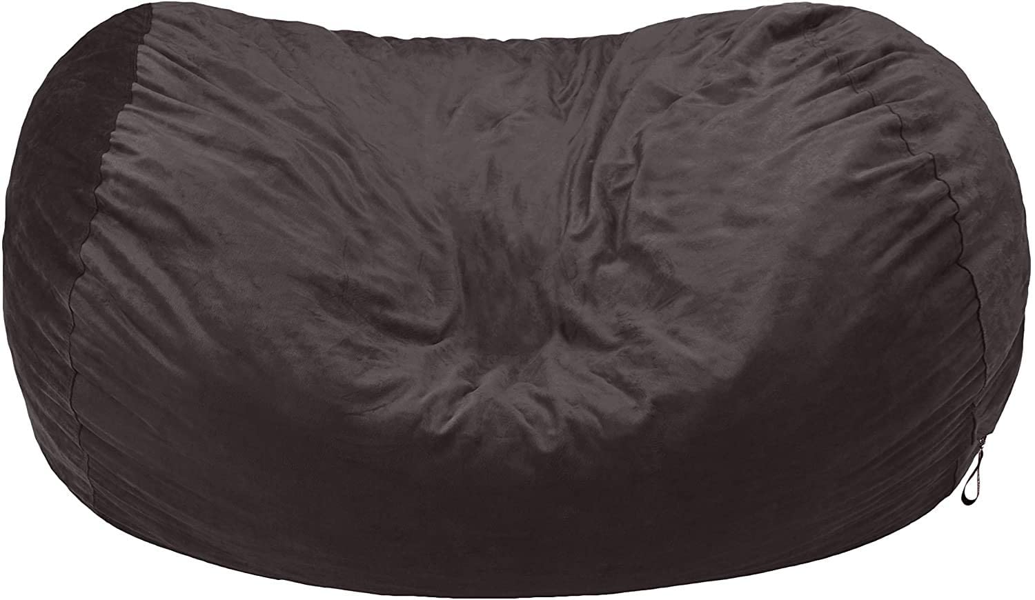 Amazon Basics Memory Foam Filled Bean Bag Lounger with Microfiber Cover, 6 ft, Grey, Solid