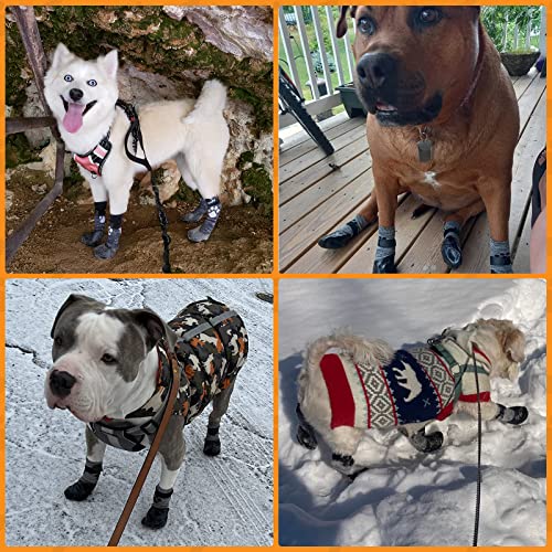 KOOLTAIL Anti Slip Dog Socks - Outdoor Dog Boots Waterproof Dog Shoes Paw Protector with Strap Traction Control for Hardwood Floors