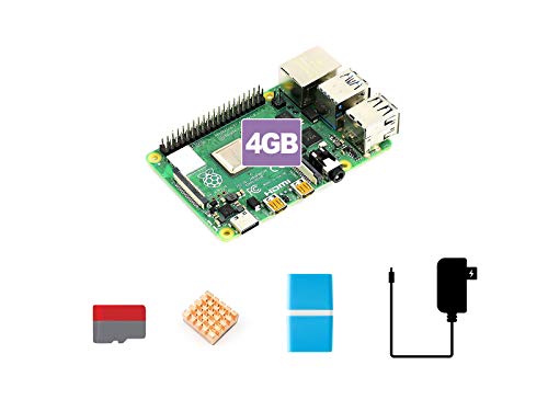 waveshare Starter Kit includes Compatible with PI4B-4GB Micro card Heat Sink Power Supply
