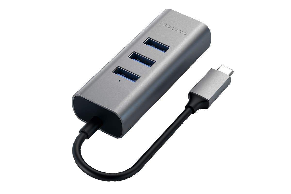 Satechi USB C Hub Adapter, USB C Adapter with 3 USB-A 3.0 Ports and Ethernet Port, for MacBook Pro/Air M1 M2 M3, Dell, HP, Surface, Lenovo, iPad, iPhone 15 - Space Gray