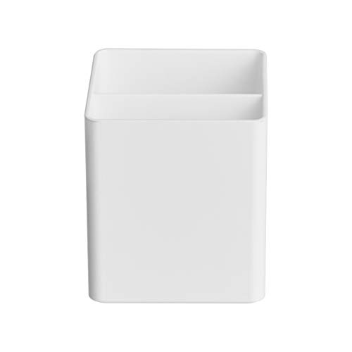 Amazon Basics Plastic Desk Organizer - Pen Cup, White