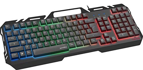 Speedlink ORIOS Metal Gaming Keyboard with RGB LED Lighting, Anti-Ghosting, 12 Multifunctional Keys for PC, Black