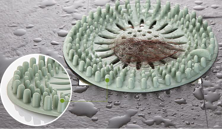 6 Pack Hair Catcher for Bathtub and Kitchen Shower Drains Hair Stopper Durable Silicone Easy to Install and Clean.