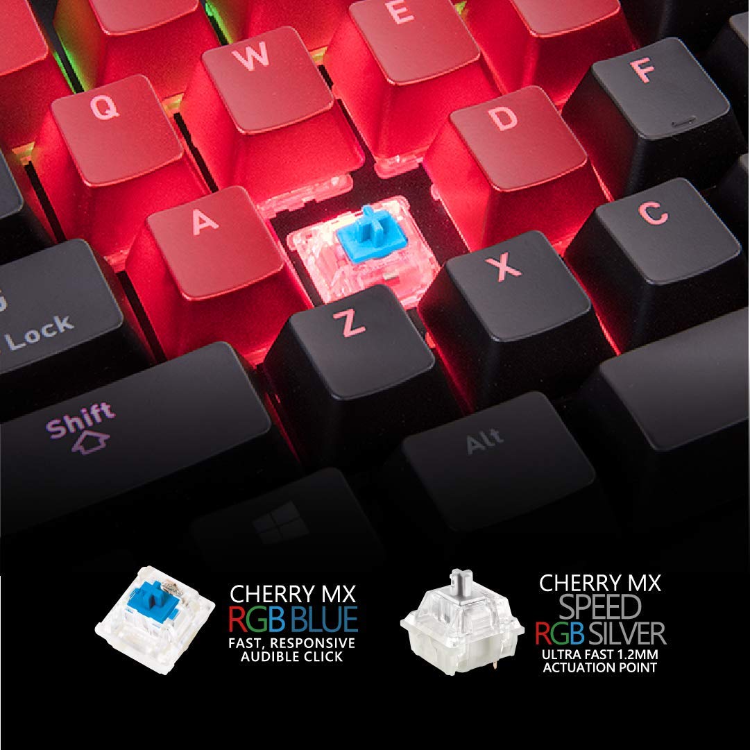 Thermaltake Level 20 RGB Mechanical Gaming Keyboard Cherry MX Speed Silver, 16.8M Color RGB, Alexa Voice Control & Razer Chroma Sync Compatible, KB-LVT-SSBRUS-01