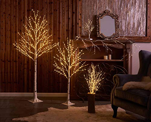 LITBLOOM Lighted Birch Twig Tree with Fairy Lights 4FT 200 LED 6FT 330 LED Lights for Indoor Outdoor Home Christmas Decoration