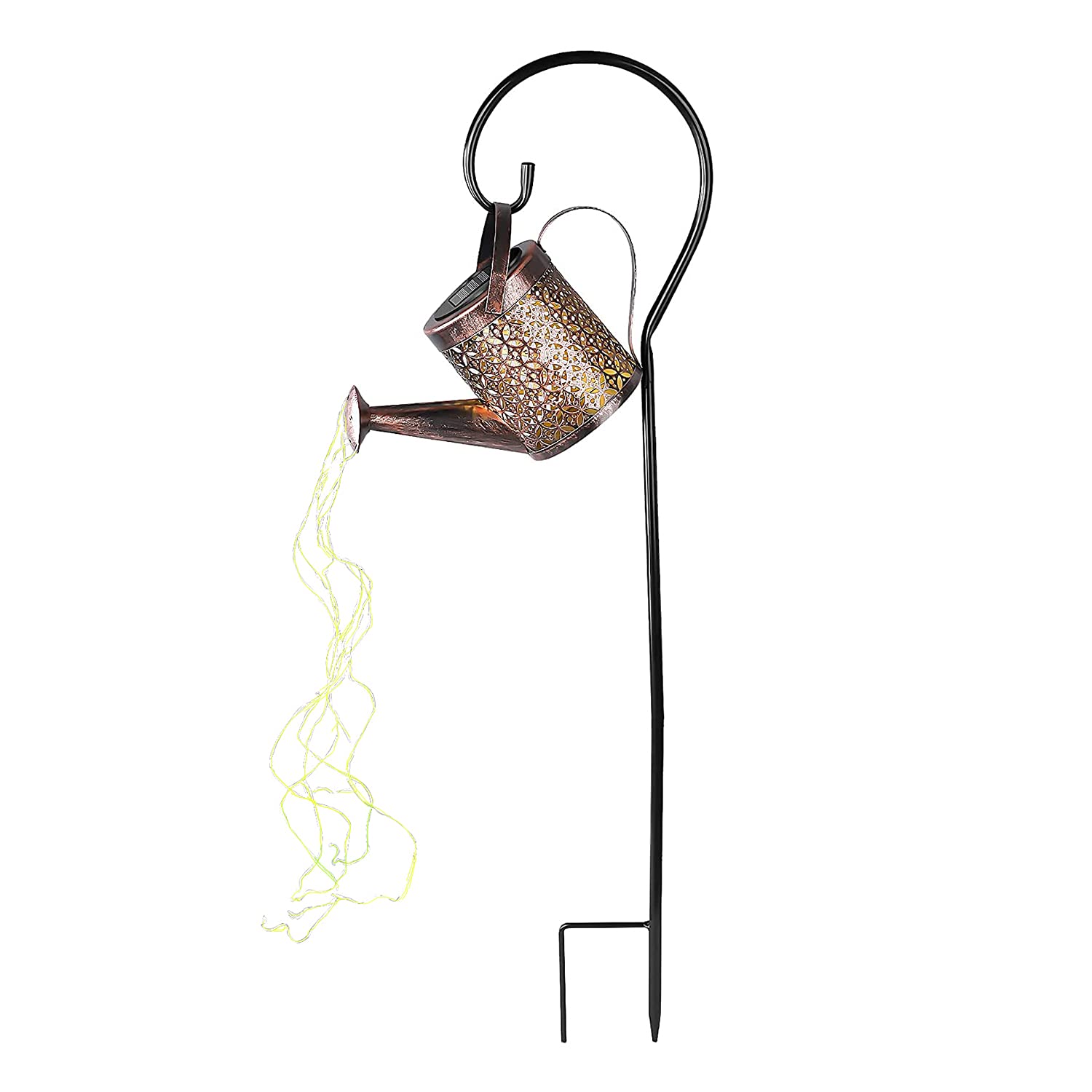 Art Light LED Solar Lamp Outdoor Decoration Light Watering Can Garden Yard Decorative Stake Light Waterproof IP55 with Installed Light String