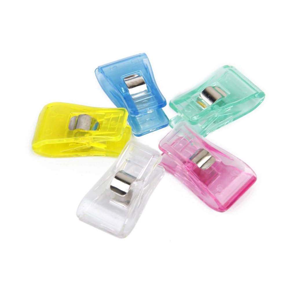 Amosfun 50pcs Plastic Clips Sewing Clips Chip Clips Bag Clips Assortment Sewing Quilting Supplies Crafting Tools, Assorted Random Color