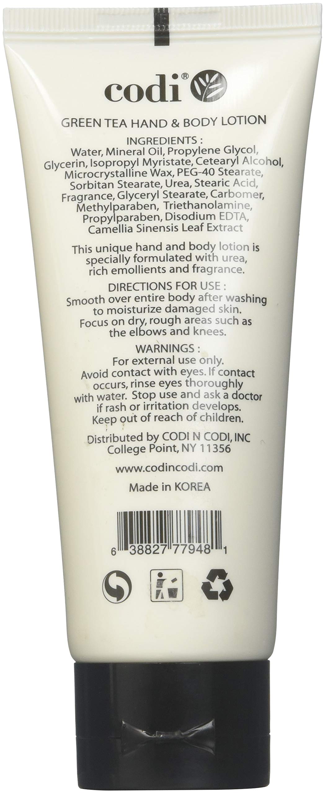 Codi Green Tea Hand & Body Lotion 100ml / 3.3 fl oz