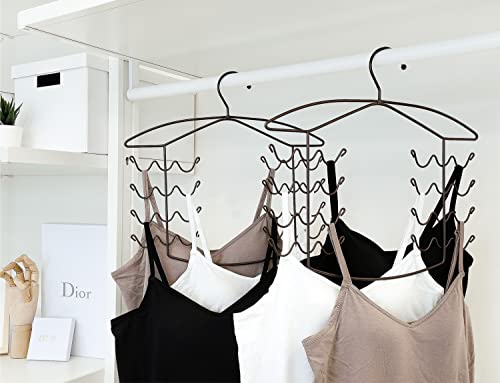 CAXXA 2 PK - Bronze Women's Bra Sport Tank Camisole Top Swim Suit Strap Dress Hanger Closet Organizer (2 Pack)