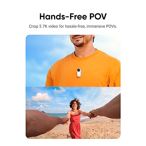 Insta360 GO 3 (64GB) β Small & Lightweight Action Camera, Portable and Versatile, Hands-Free POV, Mount Anywhere, Stabilization, Multifunctional Action Pod, Waterproof, for Travel, Sports, Vlog