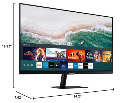 SAMSUNG 27-inch M5 Smart Monitor with Mobile Connectivity, FHD, Remote Access, Office 365 (LS27AM500NNXZA), Black (Renewed)