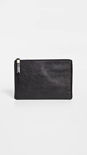 Madewell Women's The Leather Pouch Clutch, True Black, One Size