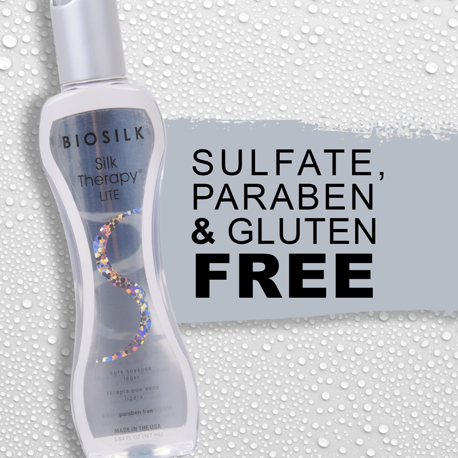 BioSilk Silk Therapy Lite, Leave-In Reconstructing Treatment To Smooth Fine & Thin Hair, Sulfate, Paraben & Cruelty-Free, 5.64 Oz