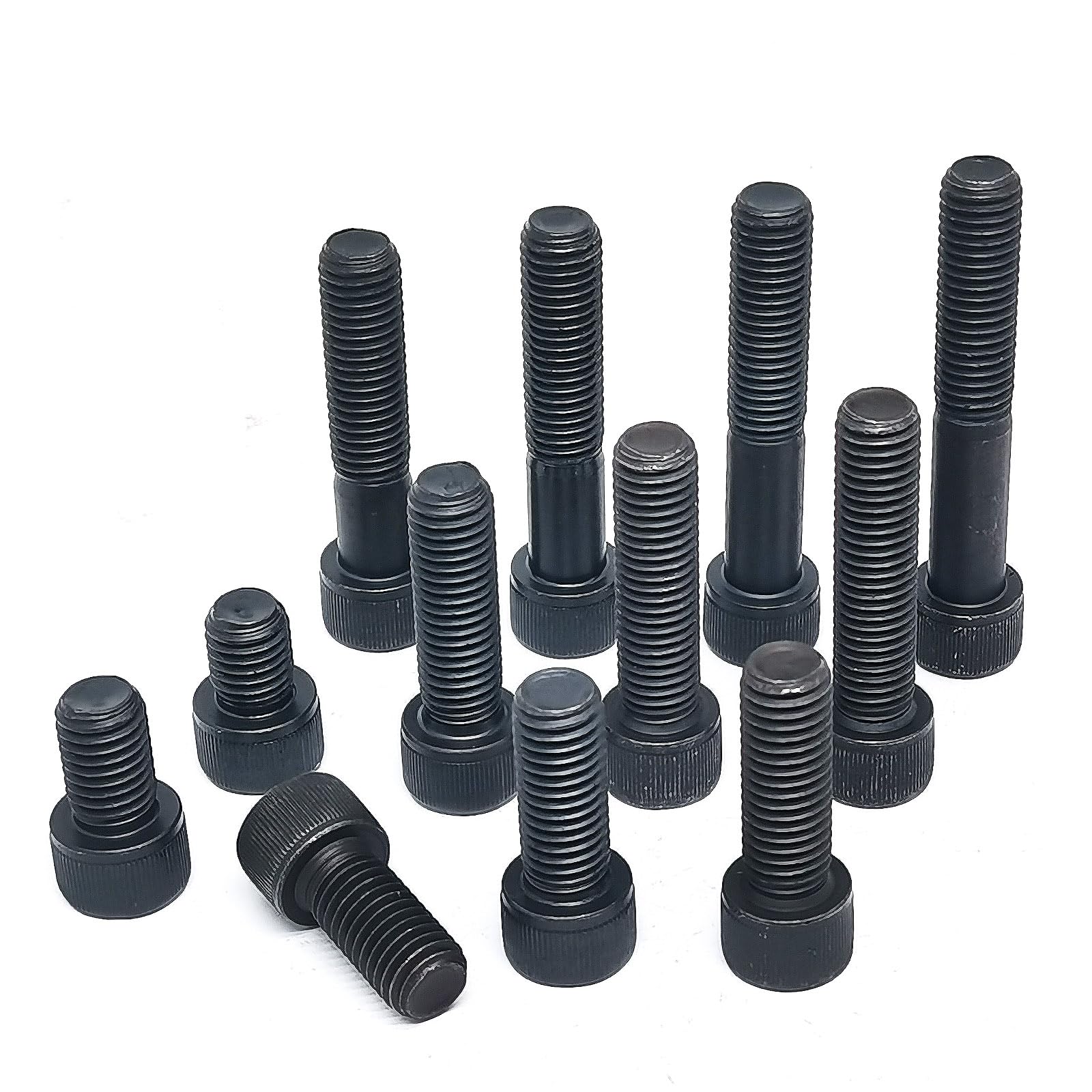 M12-1.75 x 25mm Socket Head Cap Screws, 12.9 Grade Alloy Steel, Allen Socket Drive, Black Oxide Finish, Full Thread,(5 Pcs)