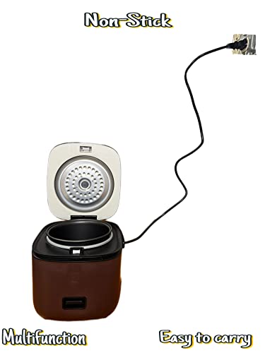 ANNAPURNA DISTRIBUTOR Mini Rice Cooker, Healthy Ceramic Coating 1.2L Small Rice Cooker hold 1-2.5 cups uncooked rice for 1-3 People, Portable Travel Rice Cooker with Steam Tray, Easy to use. (Green)